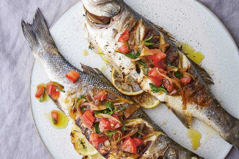 Barbecued sea bass recipe | House & Garden