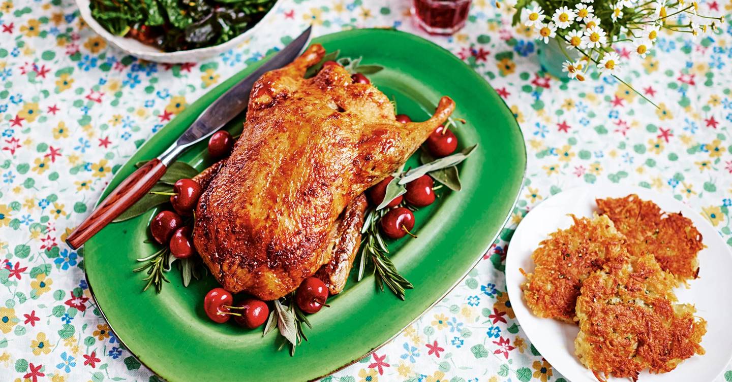 Roasted duck with cherries and rosemary | Recipe | House & Garden