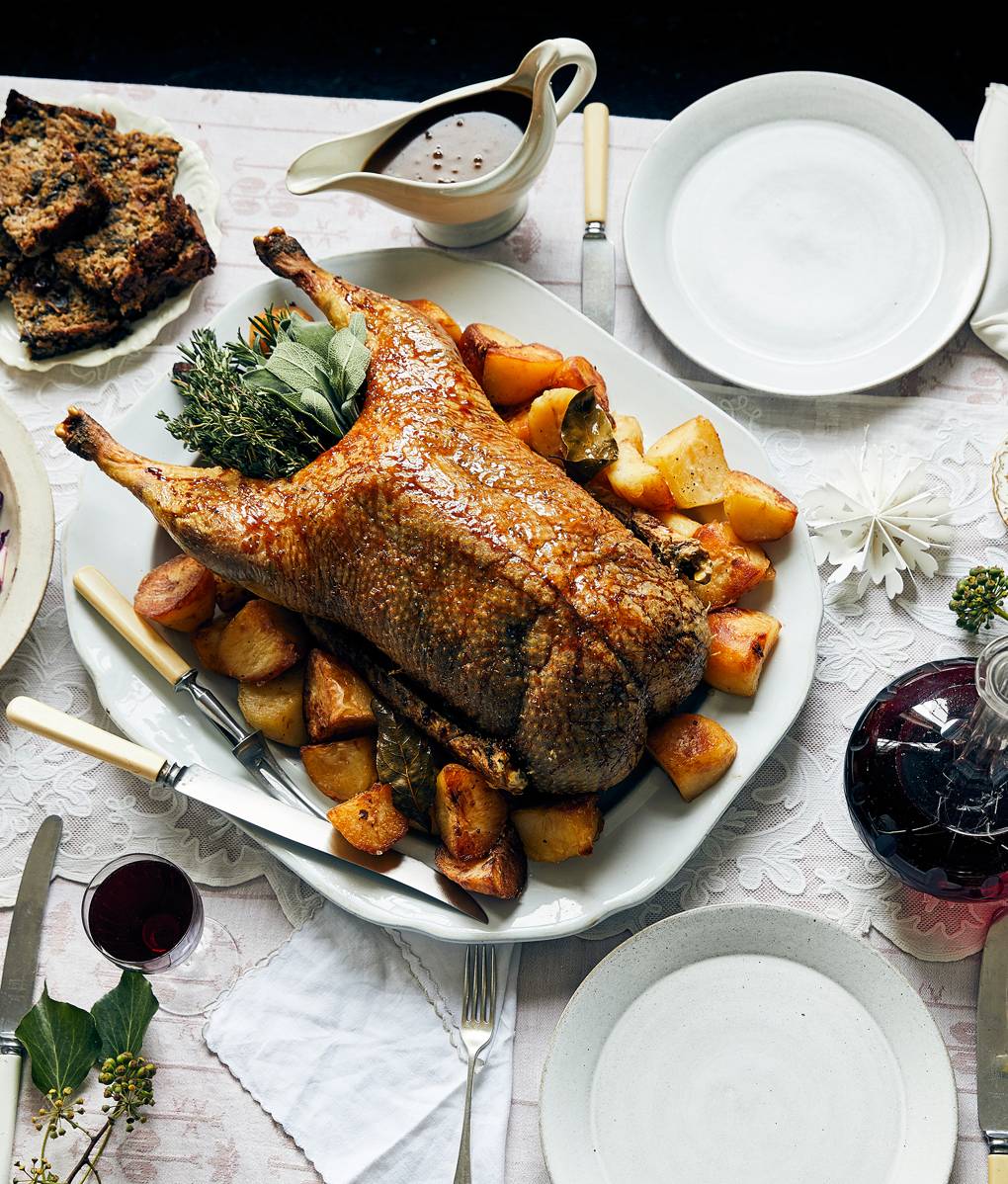 Roasted goose recipe with crab apple jelly glaze | House & Garden