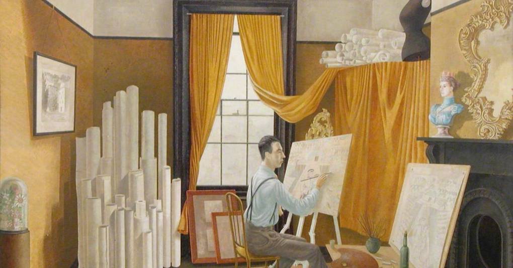 Design ideas from paintings: Edward Bawden in his Studio by Eric ...