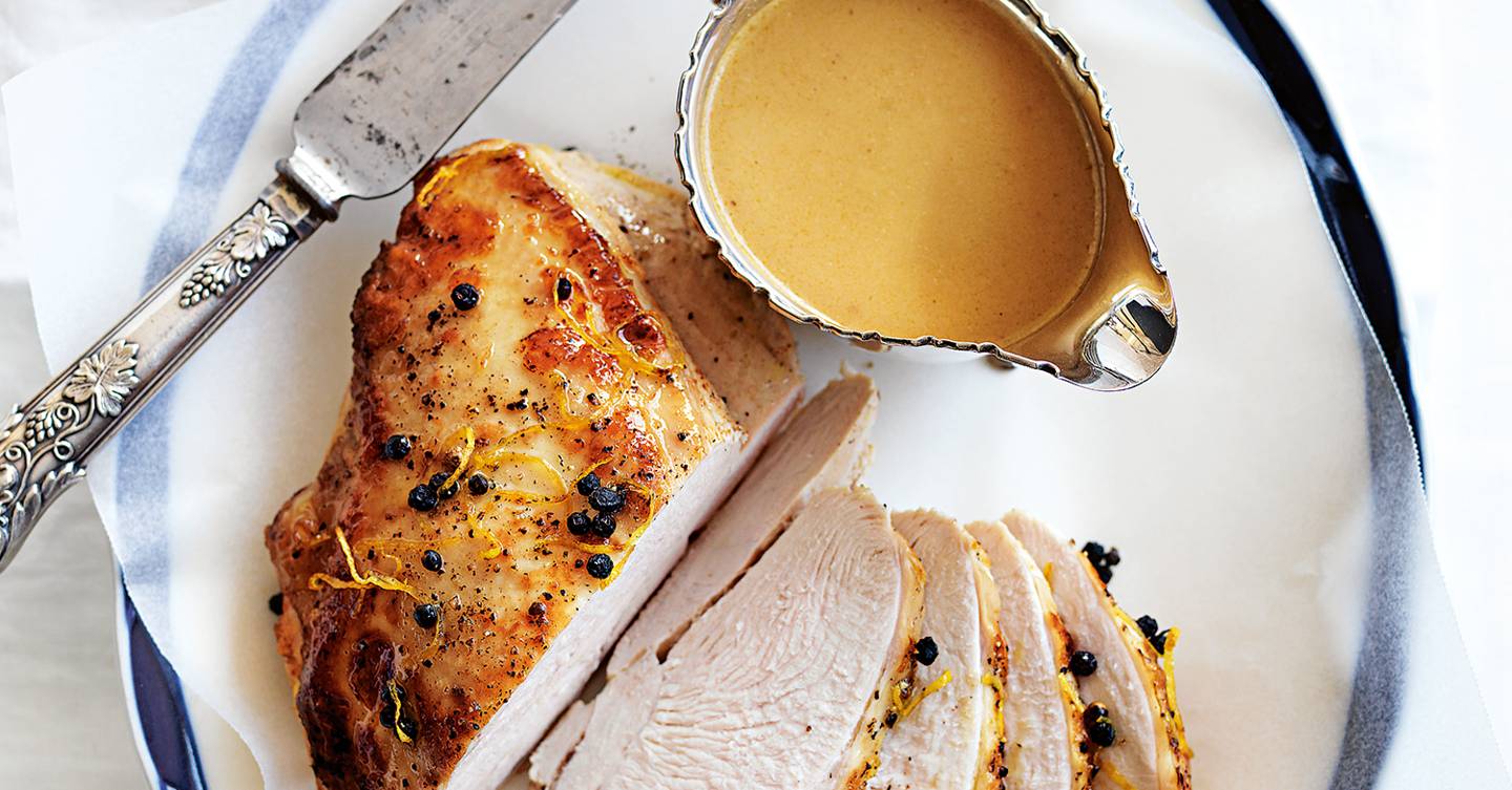 Poached turkey breast with lemon and thyme gravy | House & Garden
