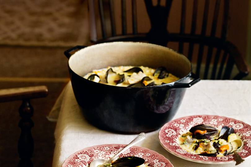 Smoked haddock and mussel chowder recipe | House & Garden