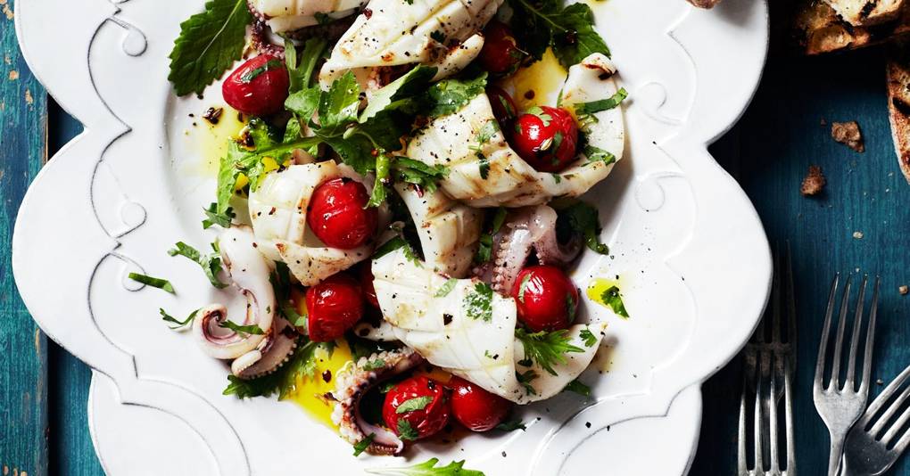 Chargrilled Squid with Chilli Oil - Recipes | House & Garden