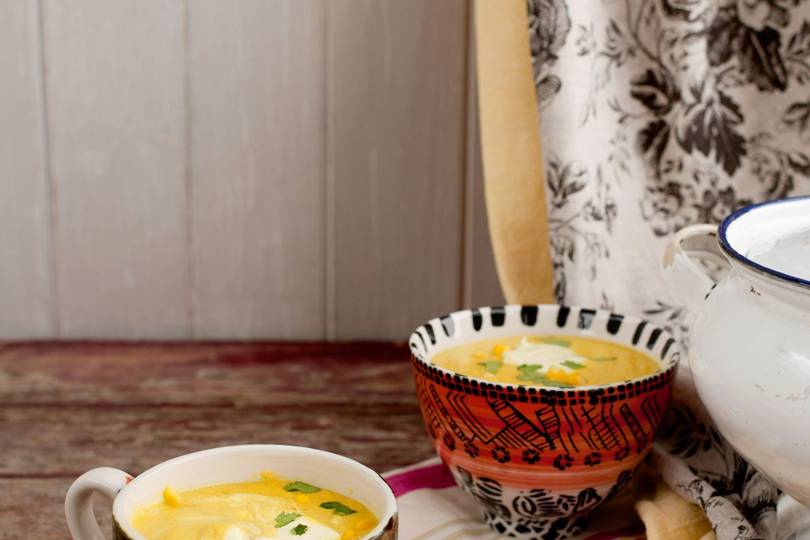 Spicy sweetcorn soup - Soup recipes | House & Garden