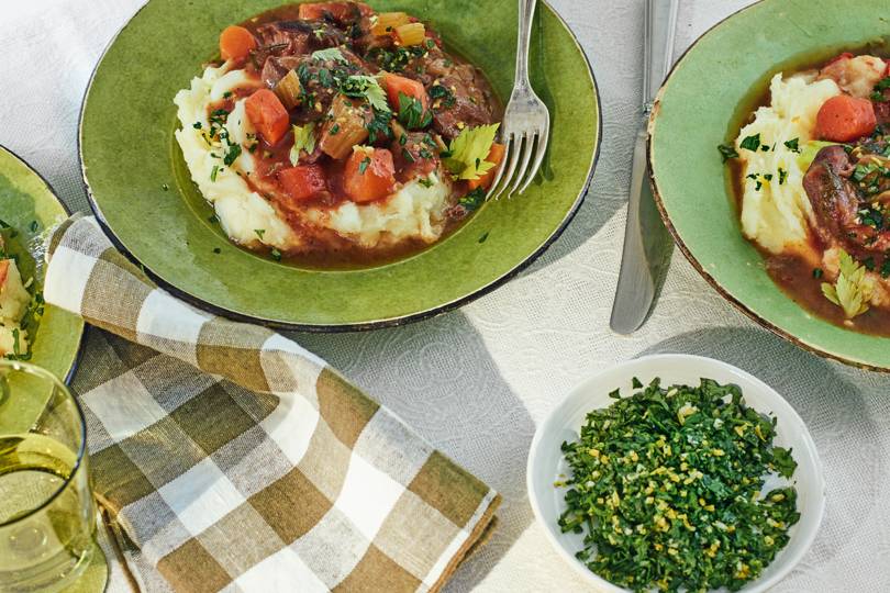 Three-hour beef shin with fennel and gremolata recipe | House & Garden